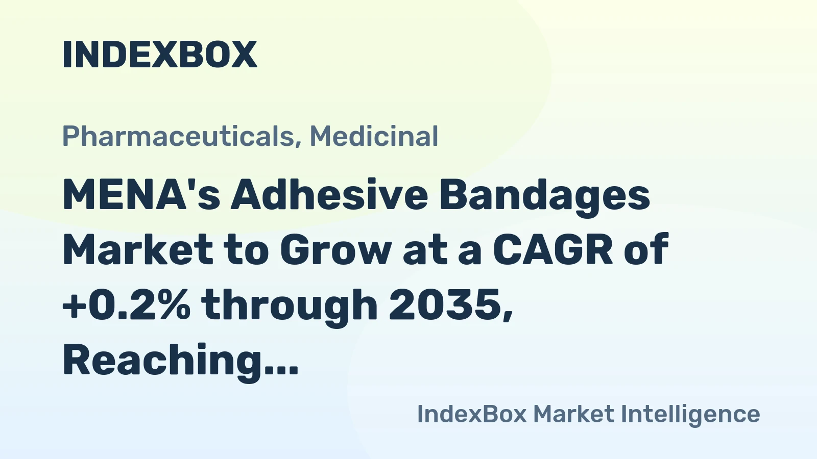 MENA's Adhesive Bandages Market to Grow at a CAGR of +0.2% through 2035, Reaching $1.4B by the End of the Period