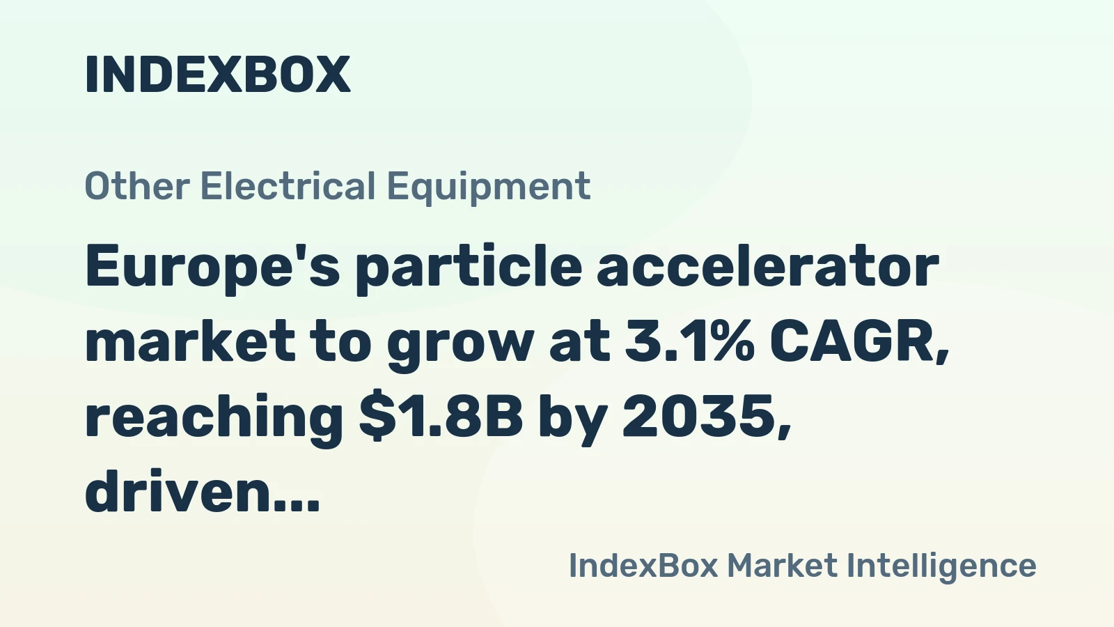 Europe's particle accelerator market to grow at 3.1% CAGR, reaching $1.8B by 2035, driven by sustained demand.