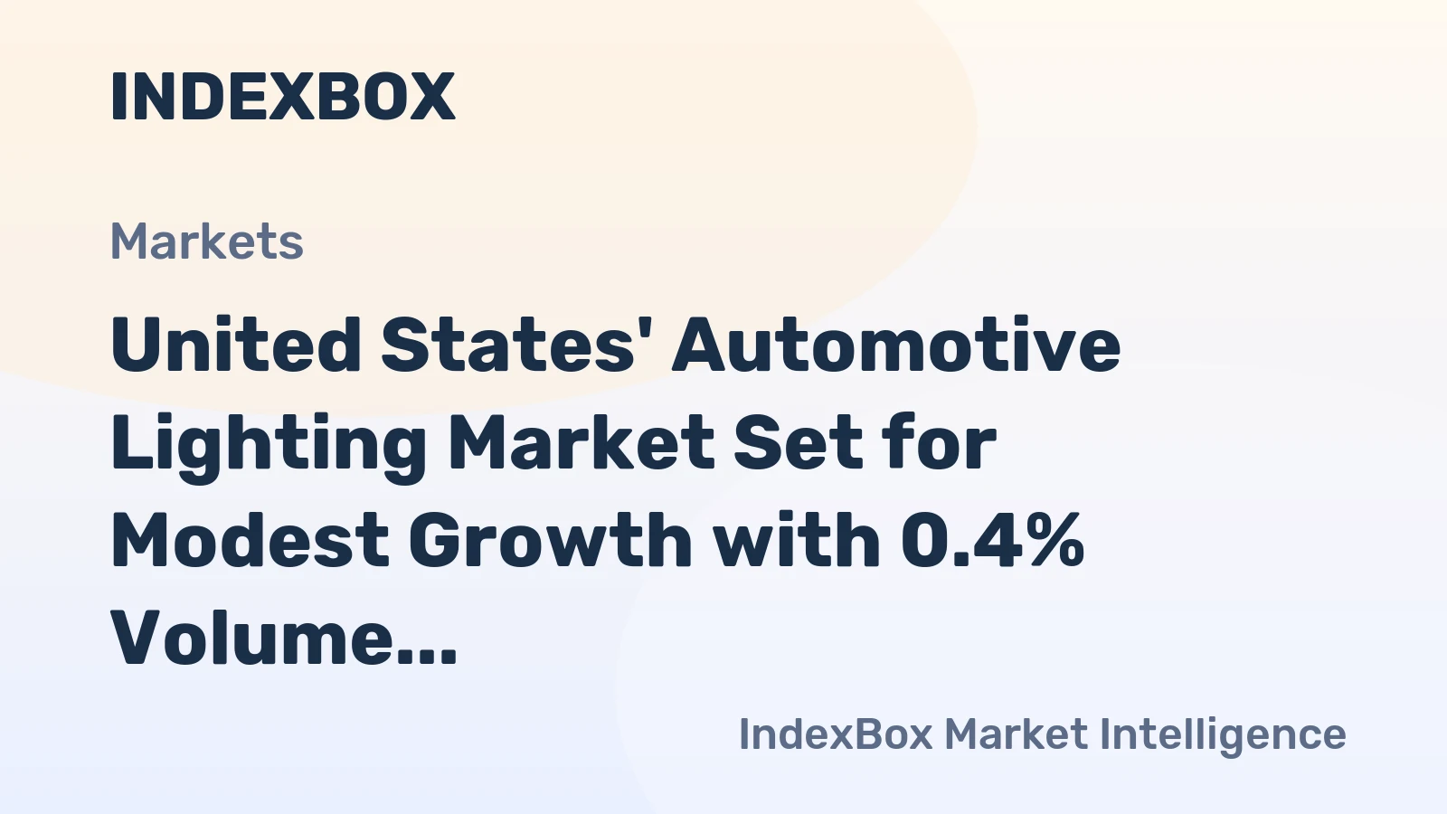 United States' Automotive Lighting Market Set for Modest Growth with 0.4% Volume CAGR Through 2035