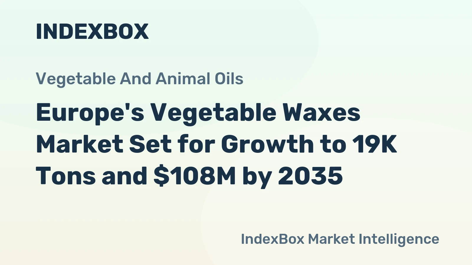 Europe's Vegetable Waxes Market Set for Growth to 19K Tons and $108M by 2035