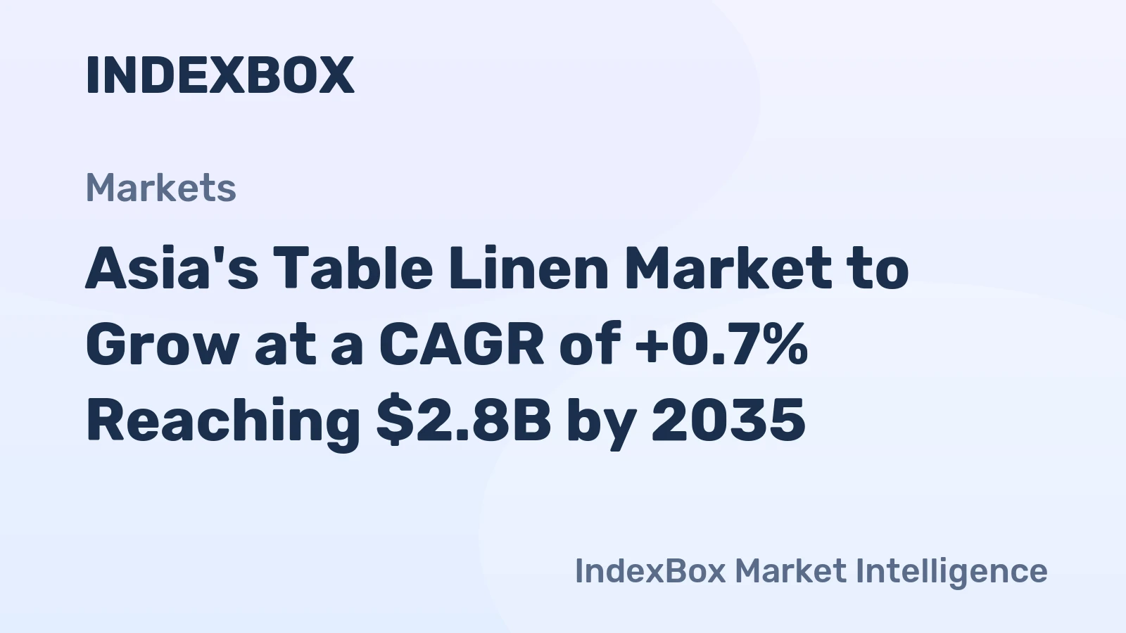 Asia's Table Linen Market to Grow at a CAGR of +0.7% Reaching $2.8B by 2035