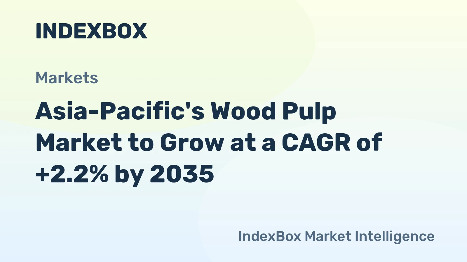 Asia-Pacific's Wood Pulp Market to Grow at a CAGR of +2.2% by 2035
