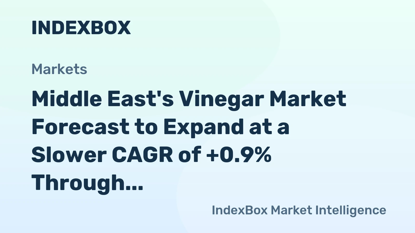 Middle East's Vinegar Market Forecast to Expand at a Slower CAGR of +0.9% Through 2035