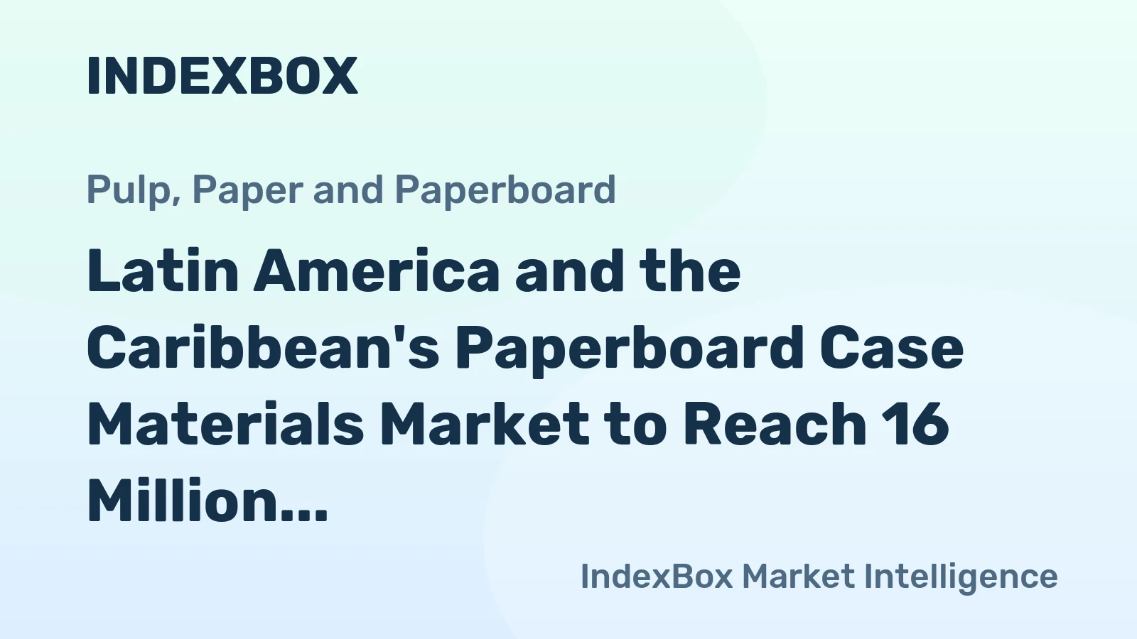 Latin America and the Caribbean's Paperboard Case Materials Market to Reach 16 Million Tons and $11.2 Billion by 2035