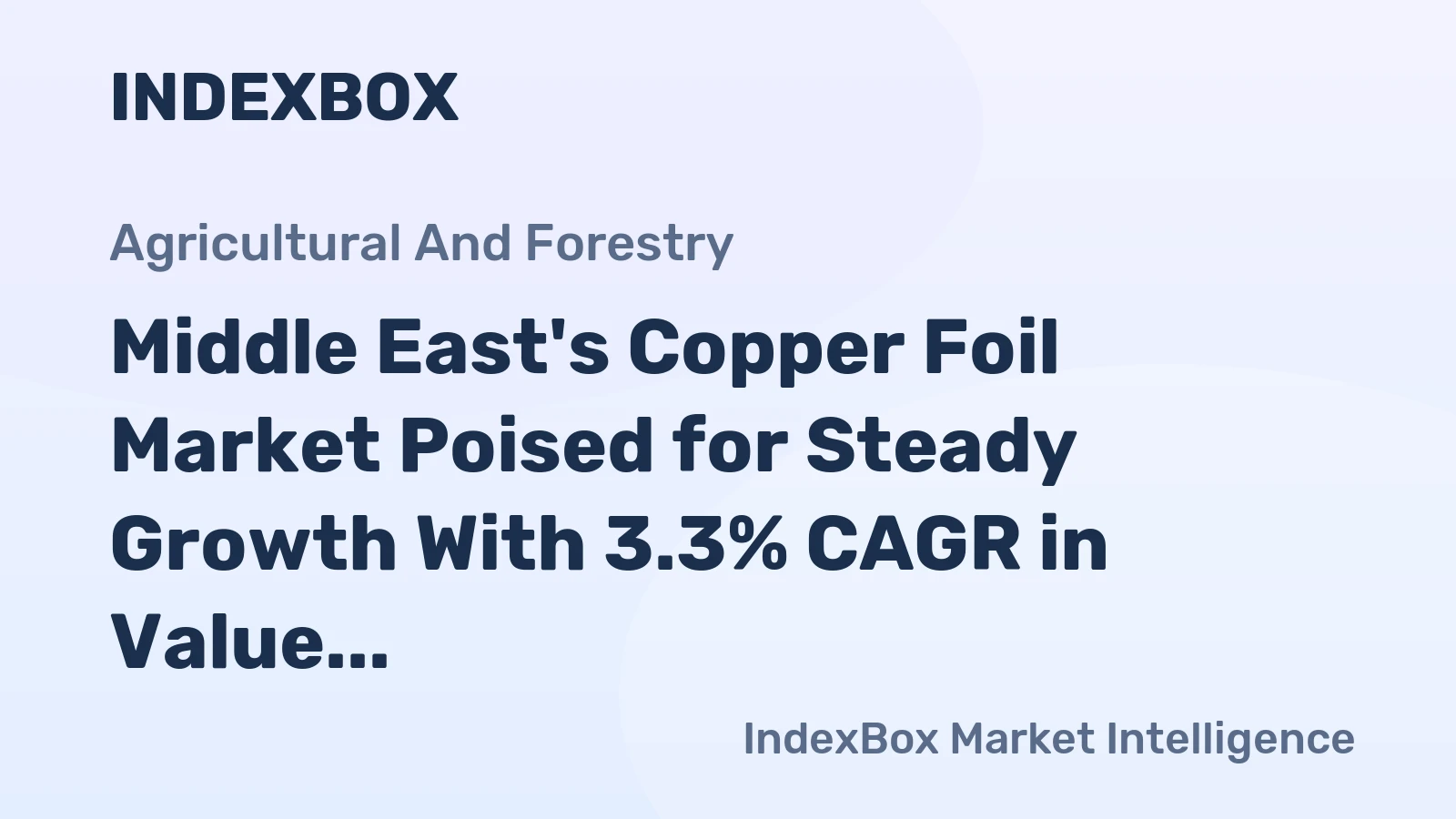 Middle East's Copper Foil Market Poised for Steady Growth With 3.3% CAGR in Value