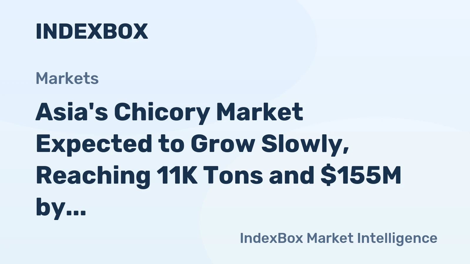 Asia's Chicory Market Expected to Grow Slowly, Reaching 11K Tons and $155M by 2035