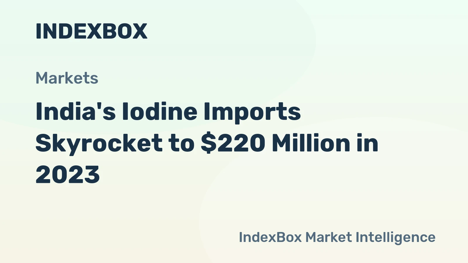 India's Iodine Imports Skyrocket to $220 Million in 2023