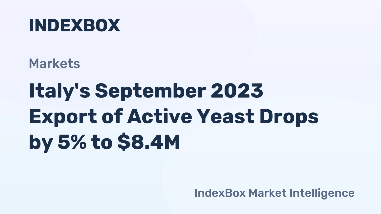 Italy's September 2023 Export of Active Yeast Drops by 5% to $8.4M