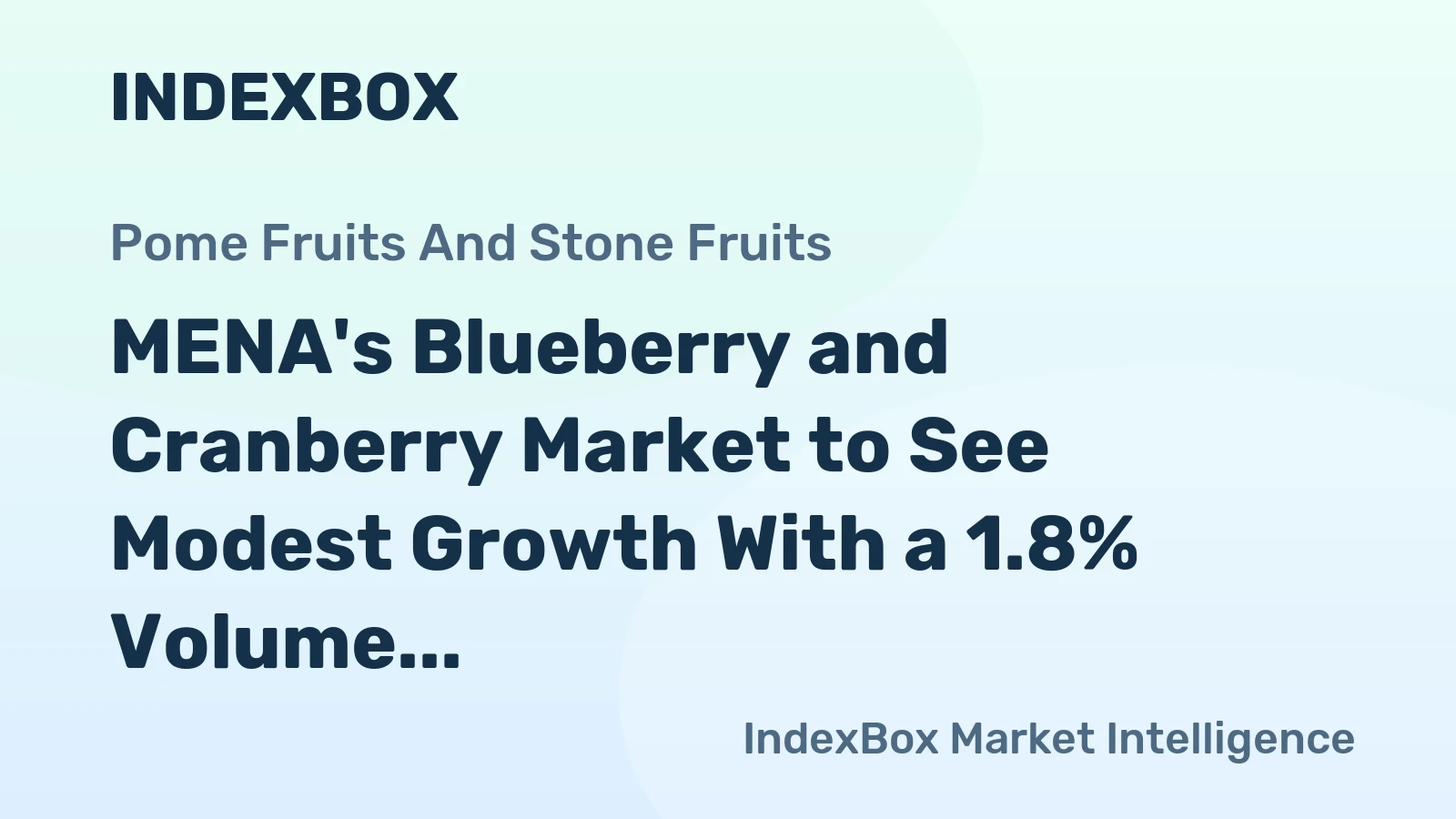 MENA's Blueberry and Cranberry Market to See Modest Growth With a 1.8% Volume CAGR