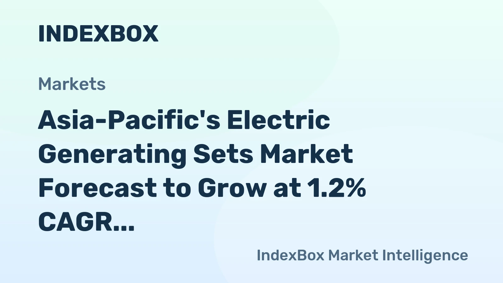 Asia-Pacific's Electric Generating Sets Market Forecast to Grow at 1.2% CAGR Through 2035 Despite 2024 Contraction
