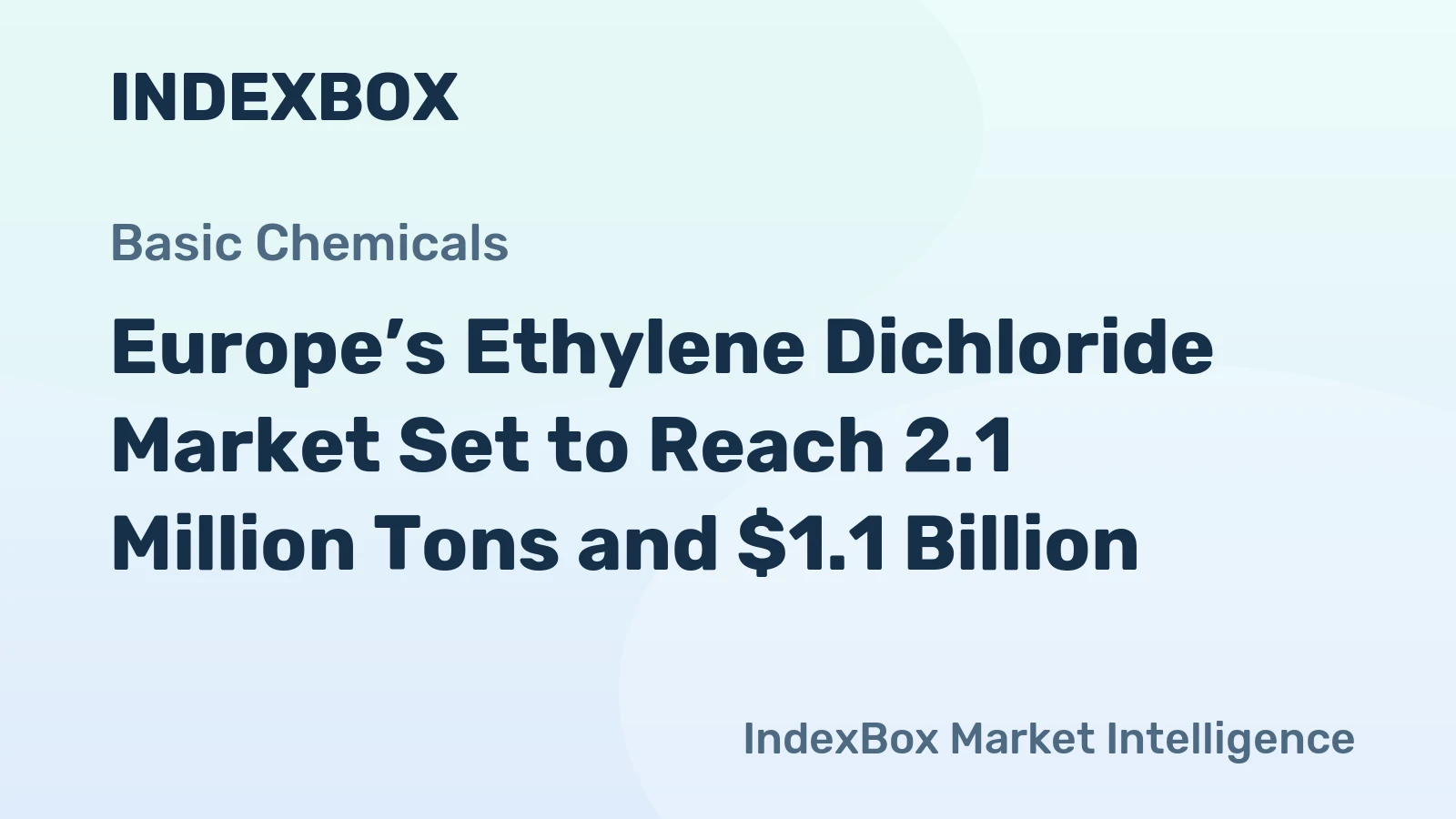 Europe’s Ethylene Dichloride Market Set to Reach 2.1 Million Tons and $1.1 Billion