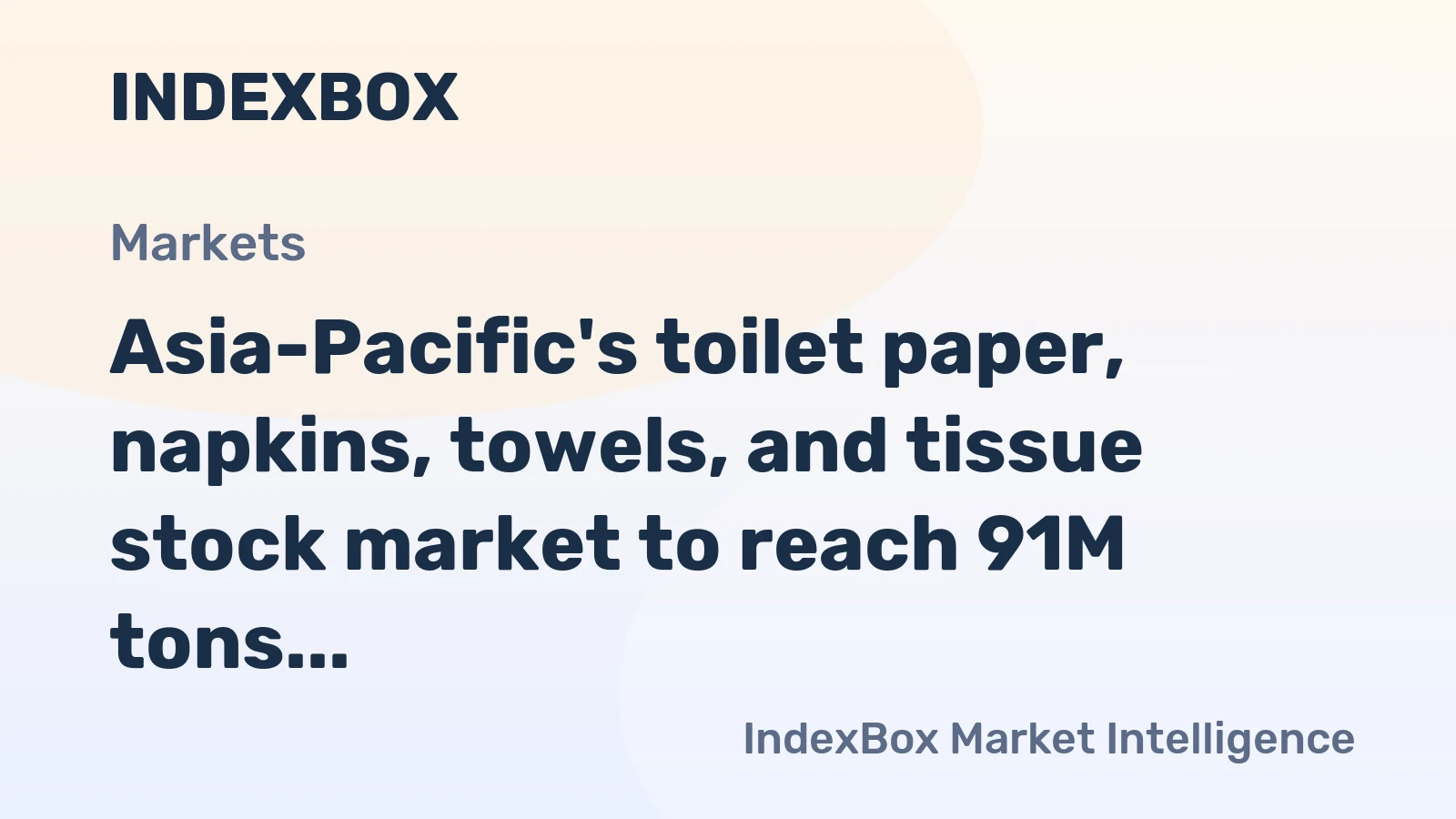 Asia-Pacific's toilet paper, napkins, towels, and tissue stock market to reach 91M tons and $165.6B by 2035