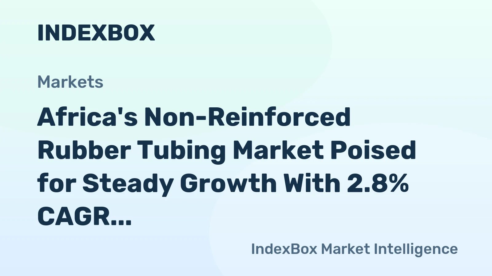 Africa's Non-Reinforced Rubber Tubing Market Poised for Steady Growth With 2.8% CAGR in Value
