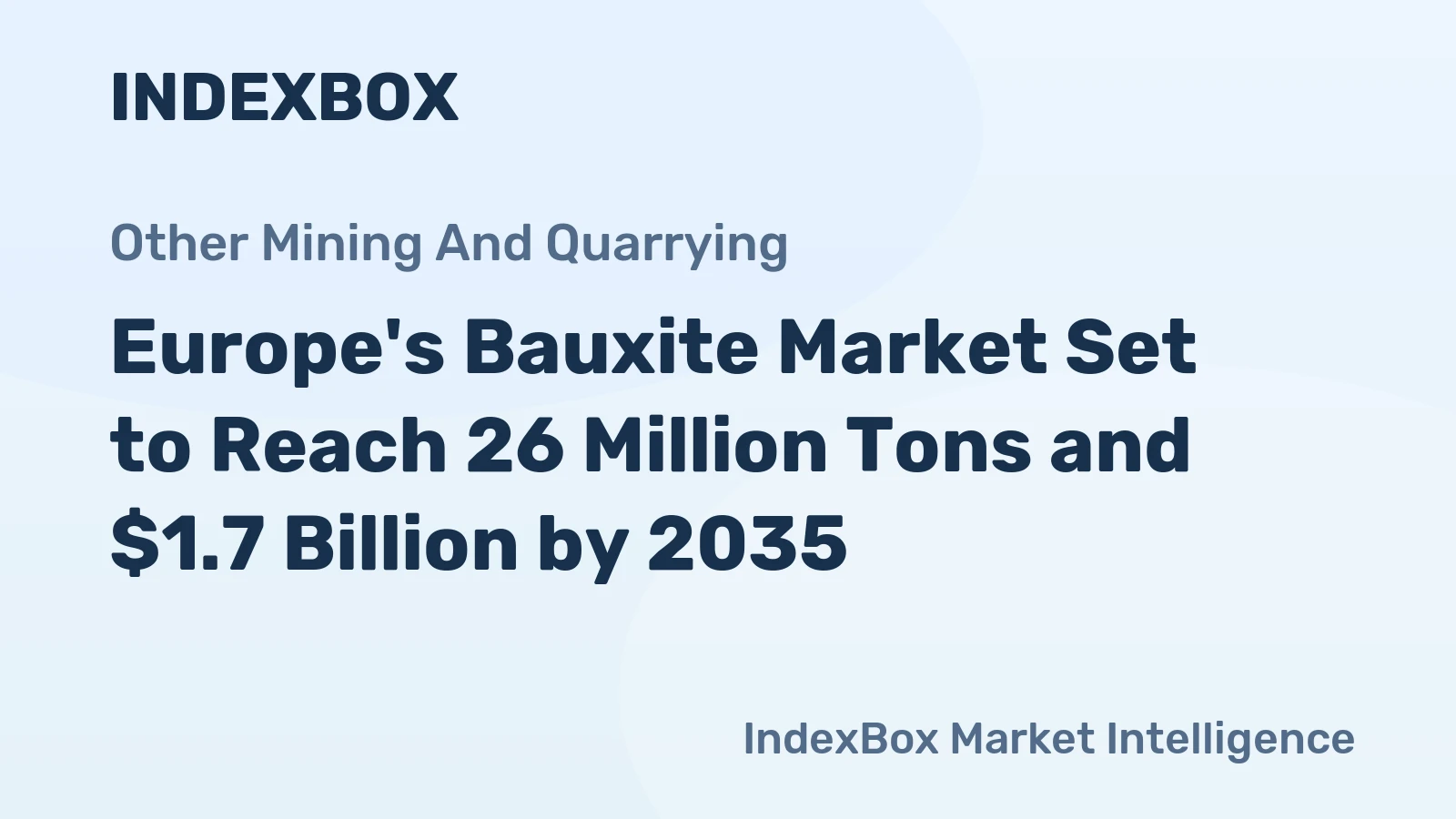 Europe's Bauxite Market Set to Reach 26 Million Tons and $1.7 Billion by 2035