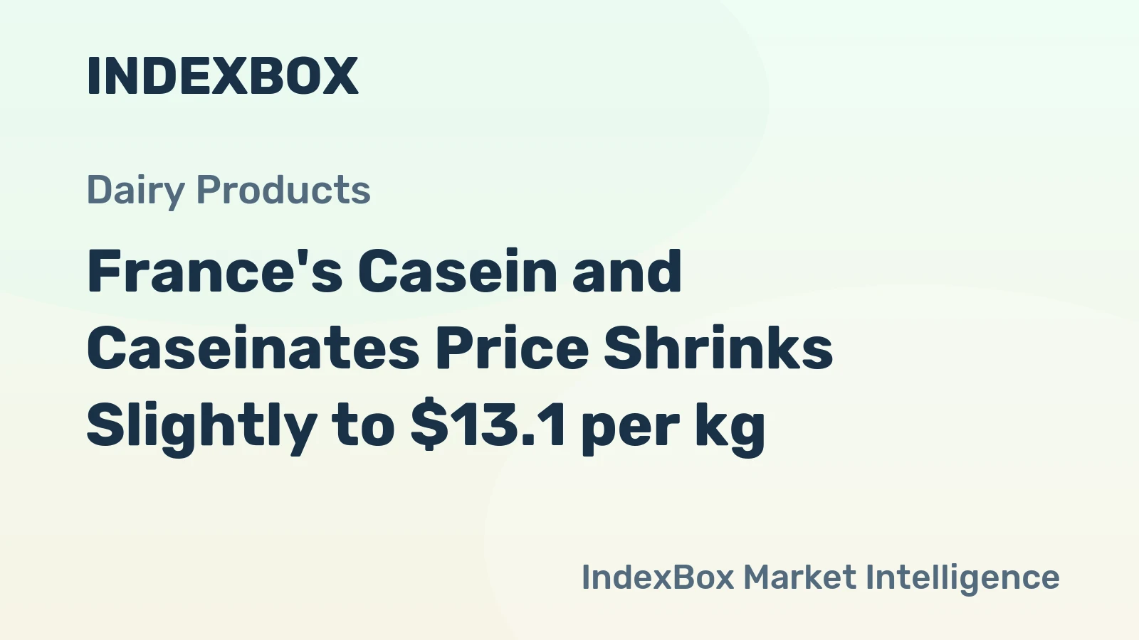 France's Casein and Caseinates Price Shrinks Slightly to $13.1 per kg