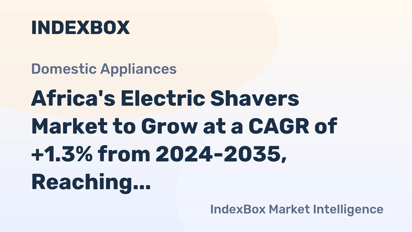 Africa's Electric Shavers Market to Grow at a CAGR of +1.3% from 2024-2035, Reaching 9.3M Units by 2035