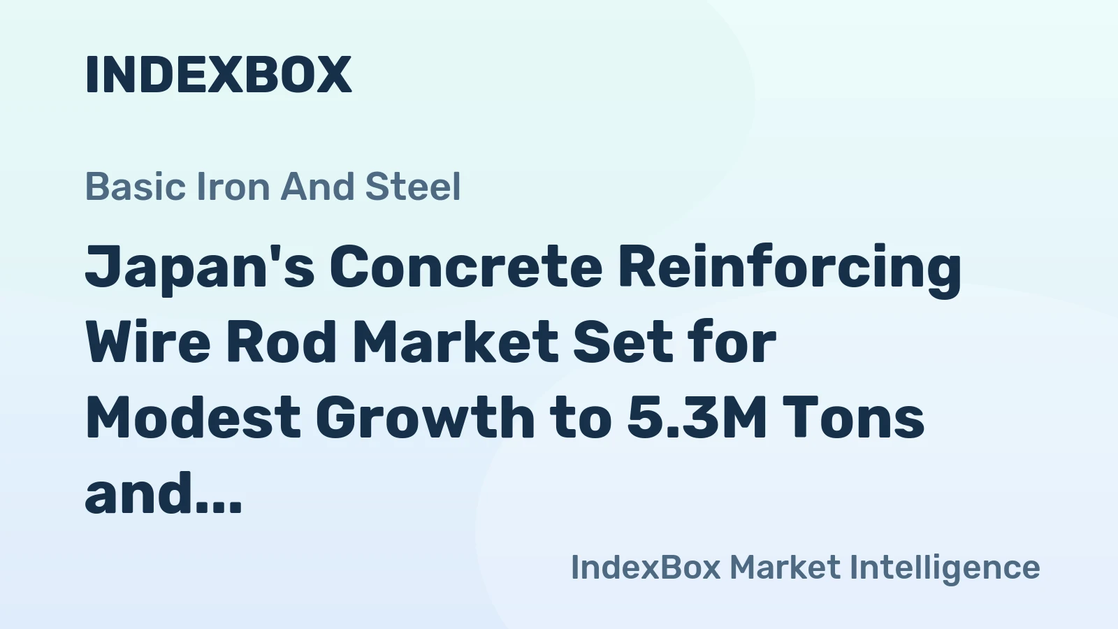 Japan's Concrete Reinforcing Wire Rod Market Set for Modest Growth to 5.3M Tons and $4.9B by 2035