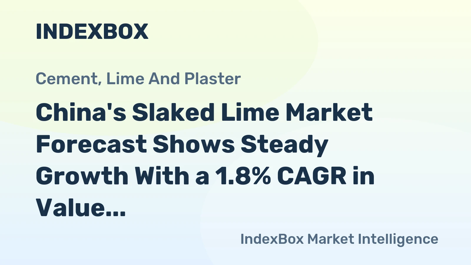 China's Slaked Lime Market Forecast Shows Steady Growth With a 1.8% CAGR in Value Through 2035