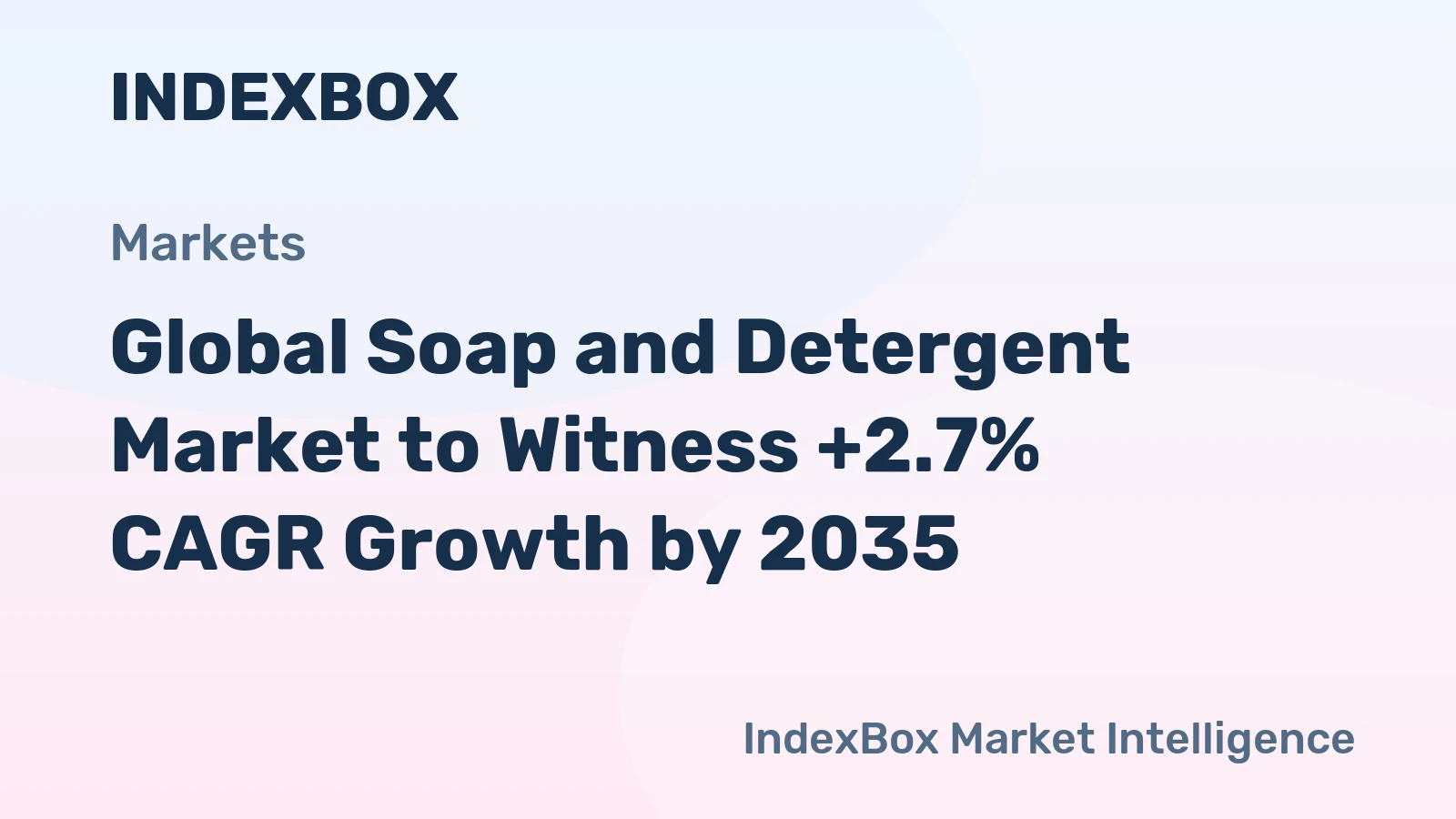 Global Soap and Detergent Market to Witness +2.7% CAGR Growth by 2035
