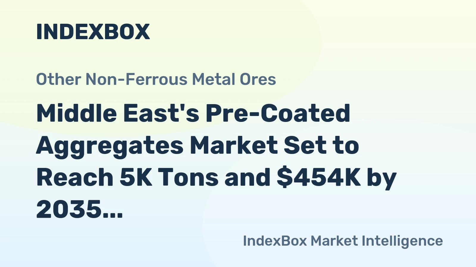 Middle East's Pre-Coated Aggregates Market Set to Reach 5K Tons and $454K by 2035