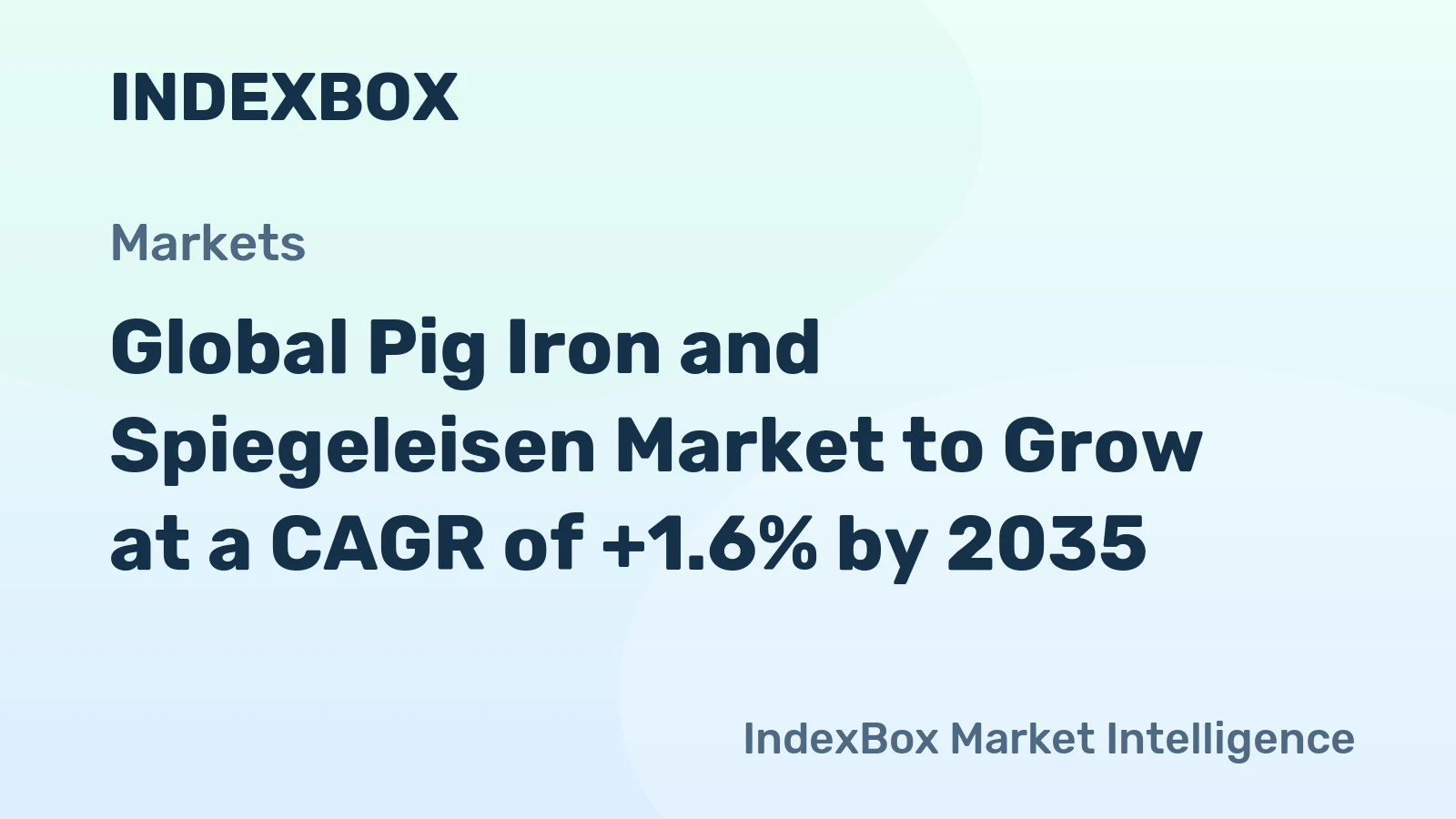 Global Pig Iron and Spiegeleisen Market to Grow at a CAGR of +1.6% by 2035