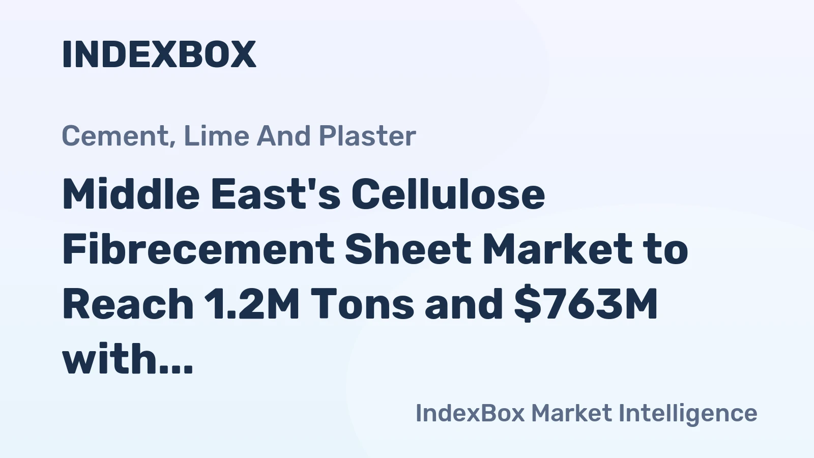 Middle East's Cellulose Fibrecement Sheet Market to Reach 1.2M Tons and $763M with Steady Growth