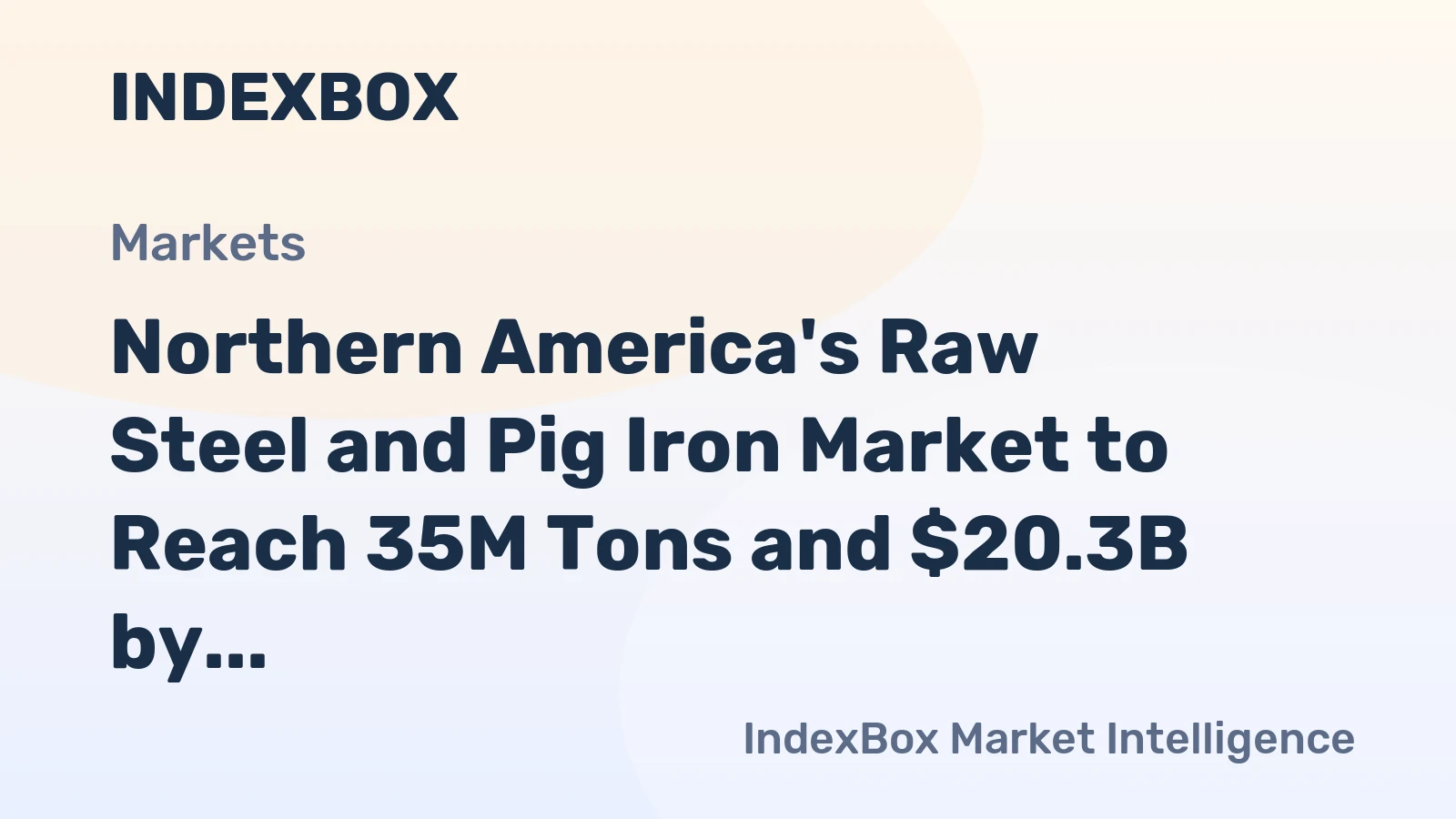 Northern America's Raw Steel and Pig Iron Market to Reach 35M Tons and $20.3B by 2035
