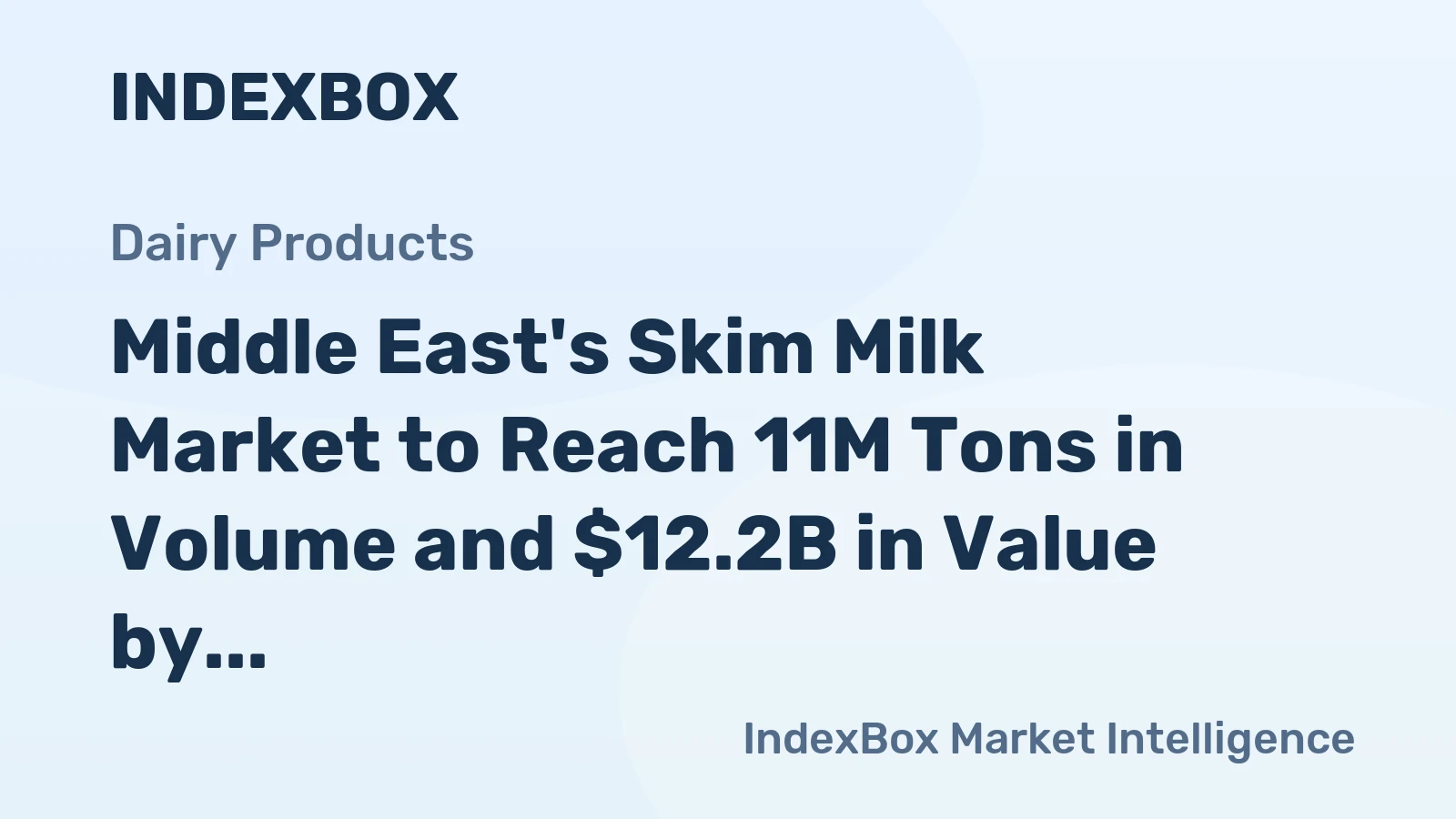 Middle East's Skim Milk Market to Reach 11M Tons in Volume and $12.2B in Value by 2035