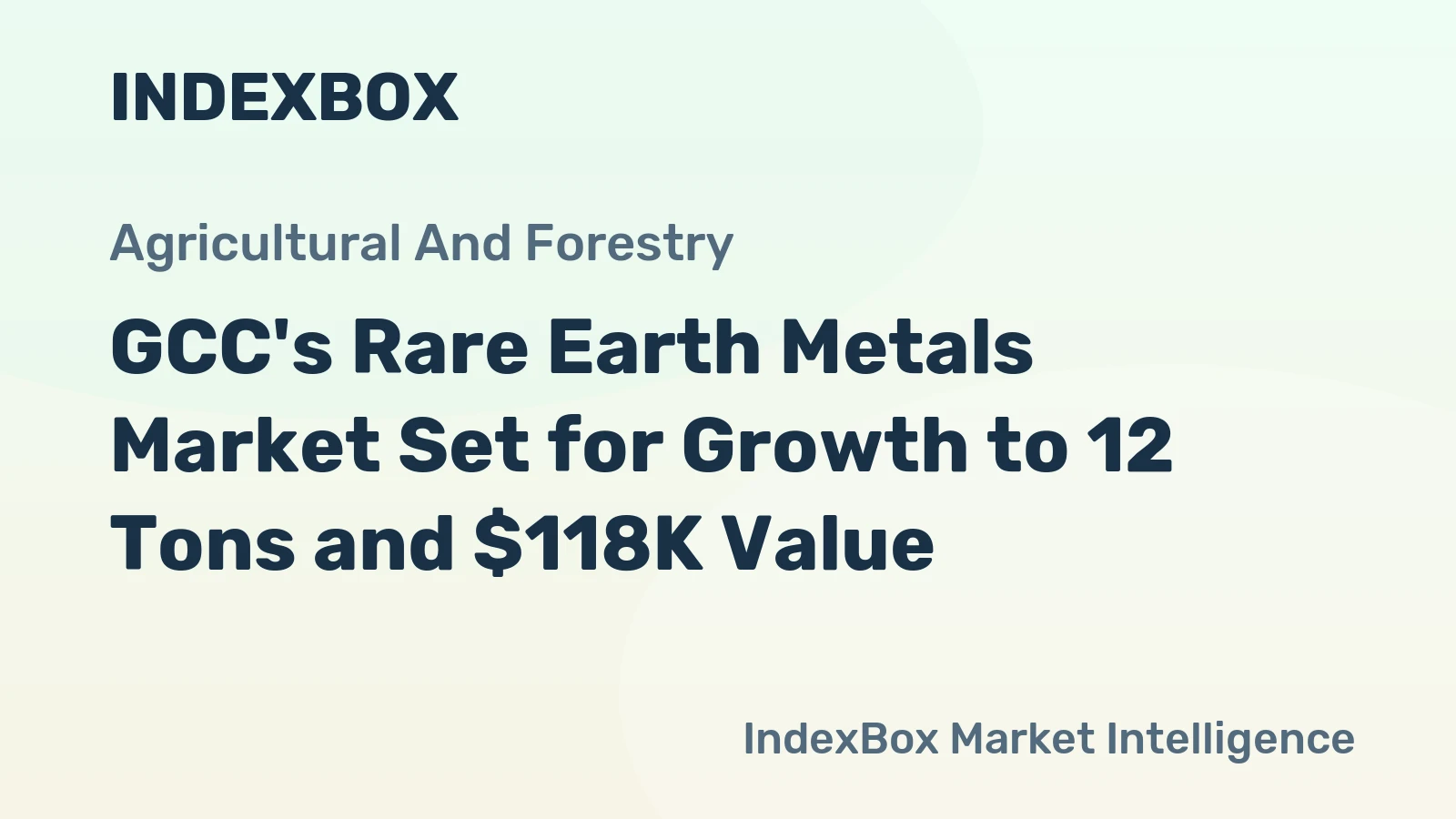 GCC's Rare Earth Metals Market Set for Growth to 12 Tons and $118K Value