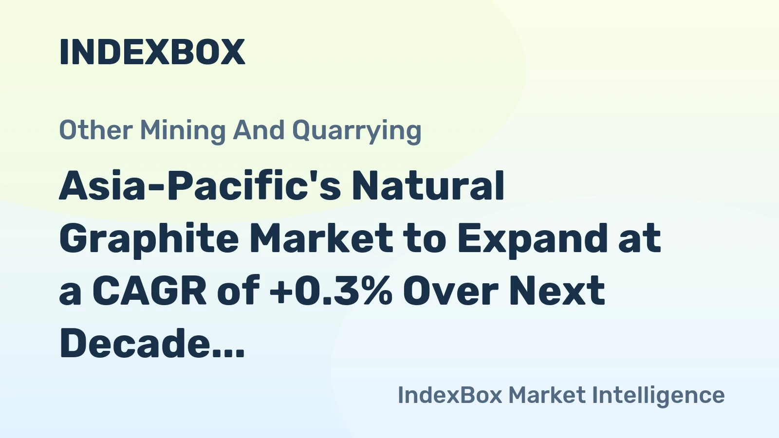 Asia-Pacific's Natural Graphite Market to Expand at a CAGR of +0.3% Over Next Decade