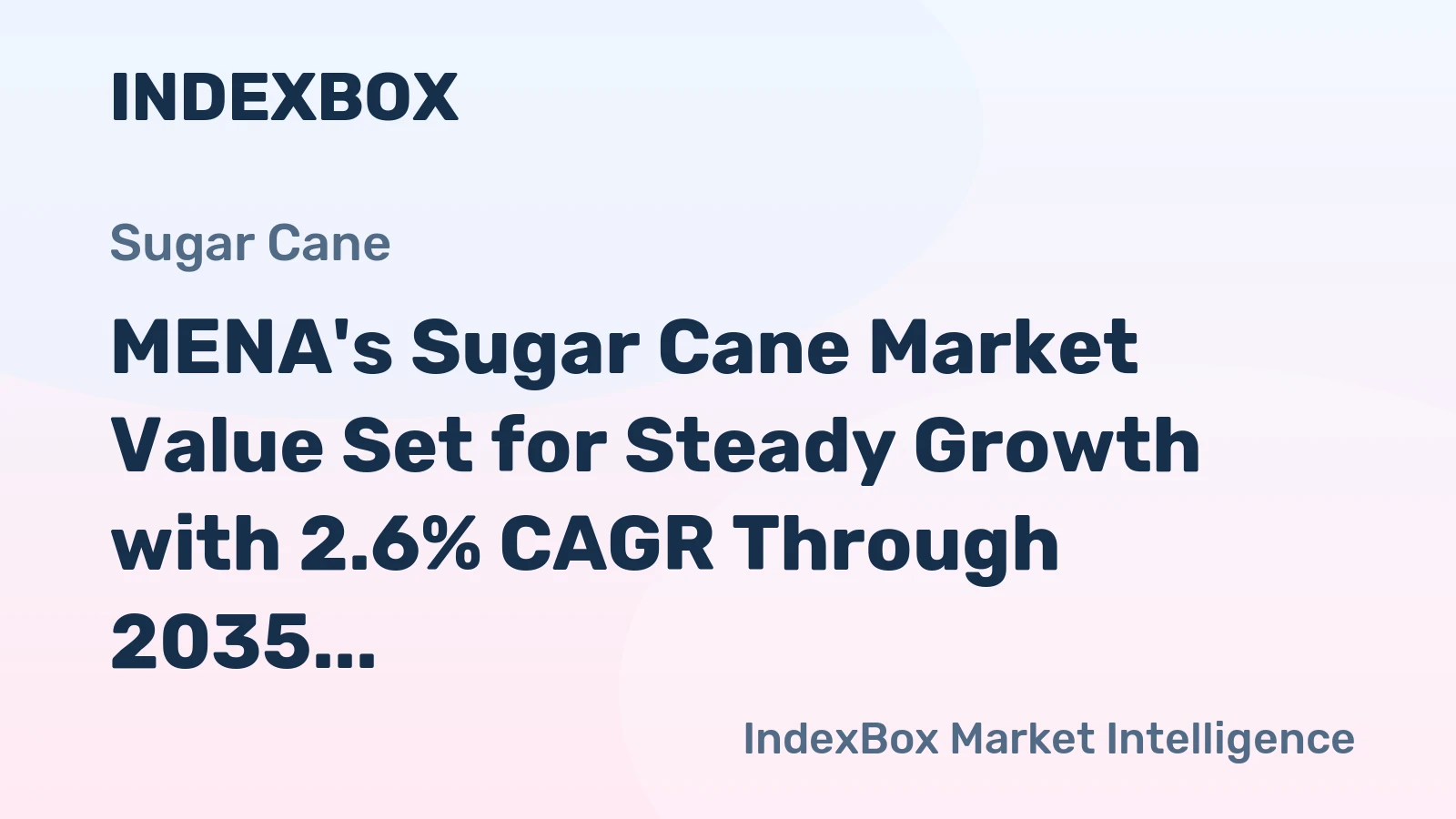MENA's Sugar Cane Market Value Set for Steady Growth with 2.6% CAGR Through 2035
