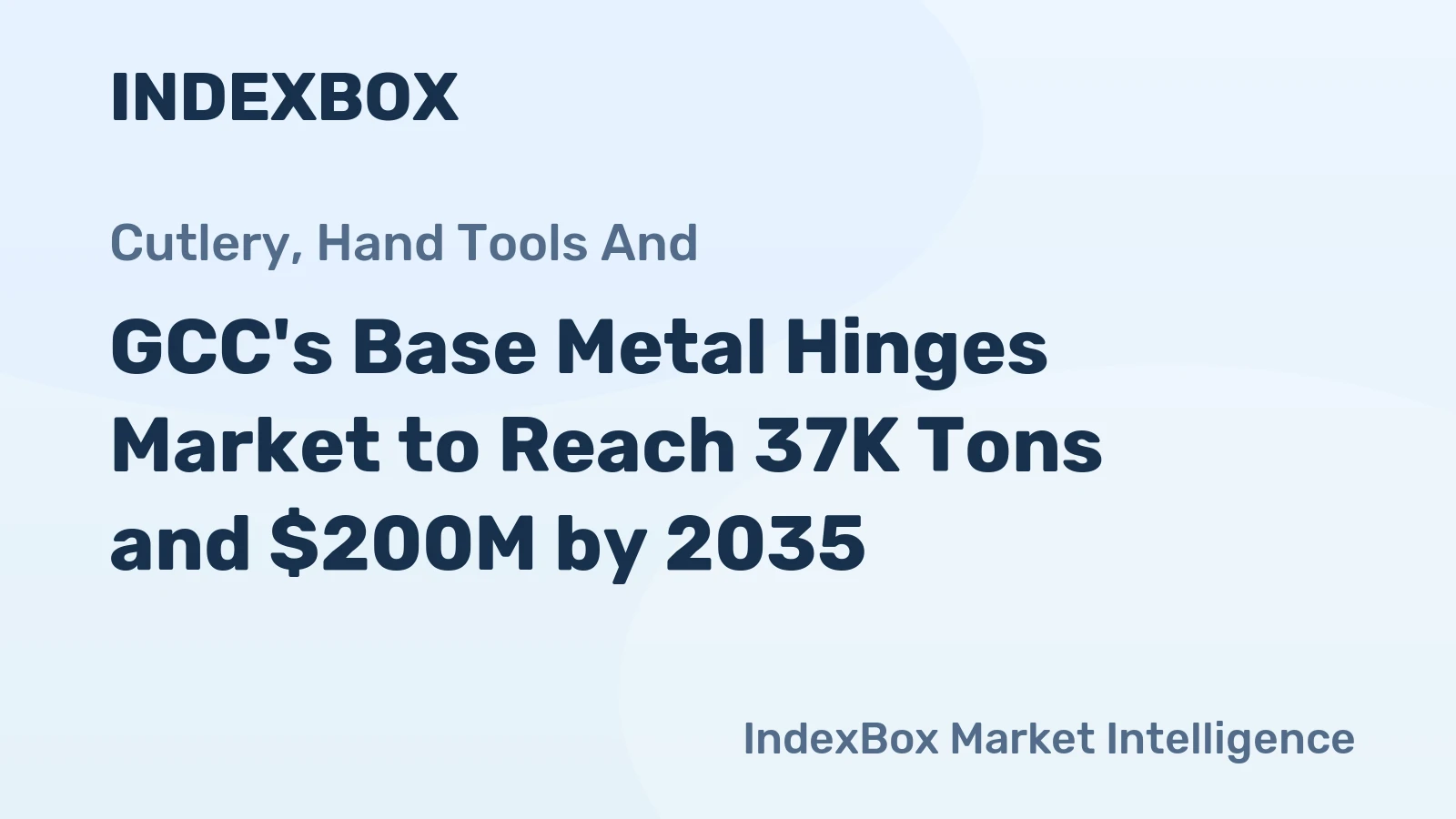 GCC's Base Metal Hinges Market to Reach 37K Tons and $200M by 2035