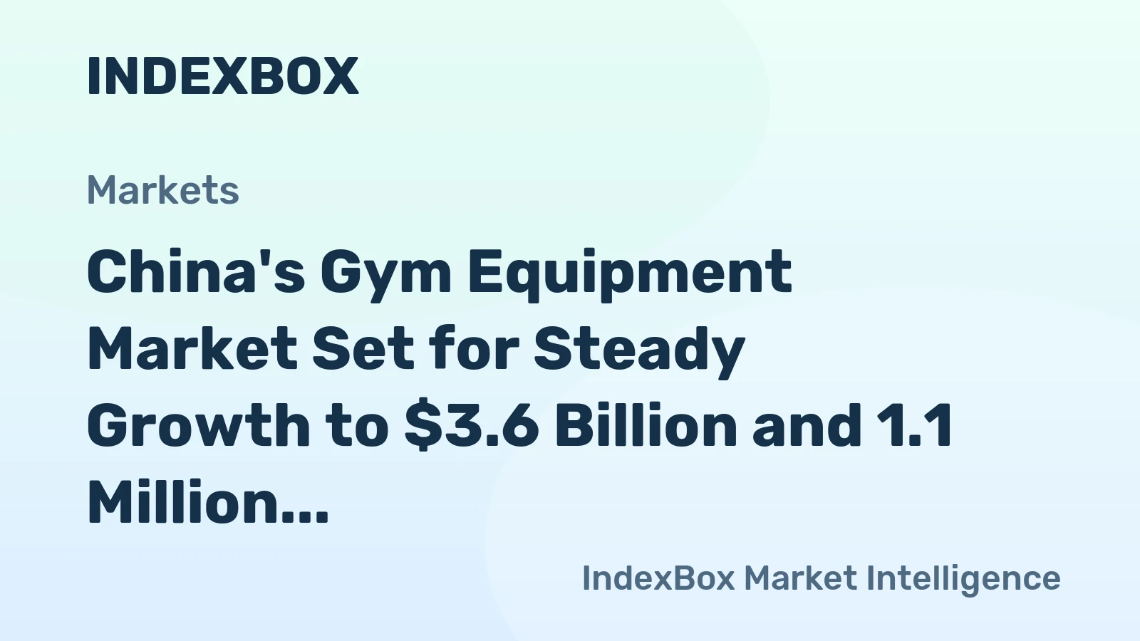 China's Gym Equipment Market Set for Steady Growth to $3.6 Billion and 1.1 Million Tons