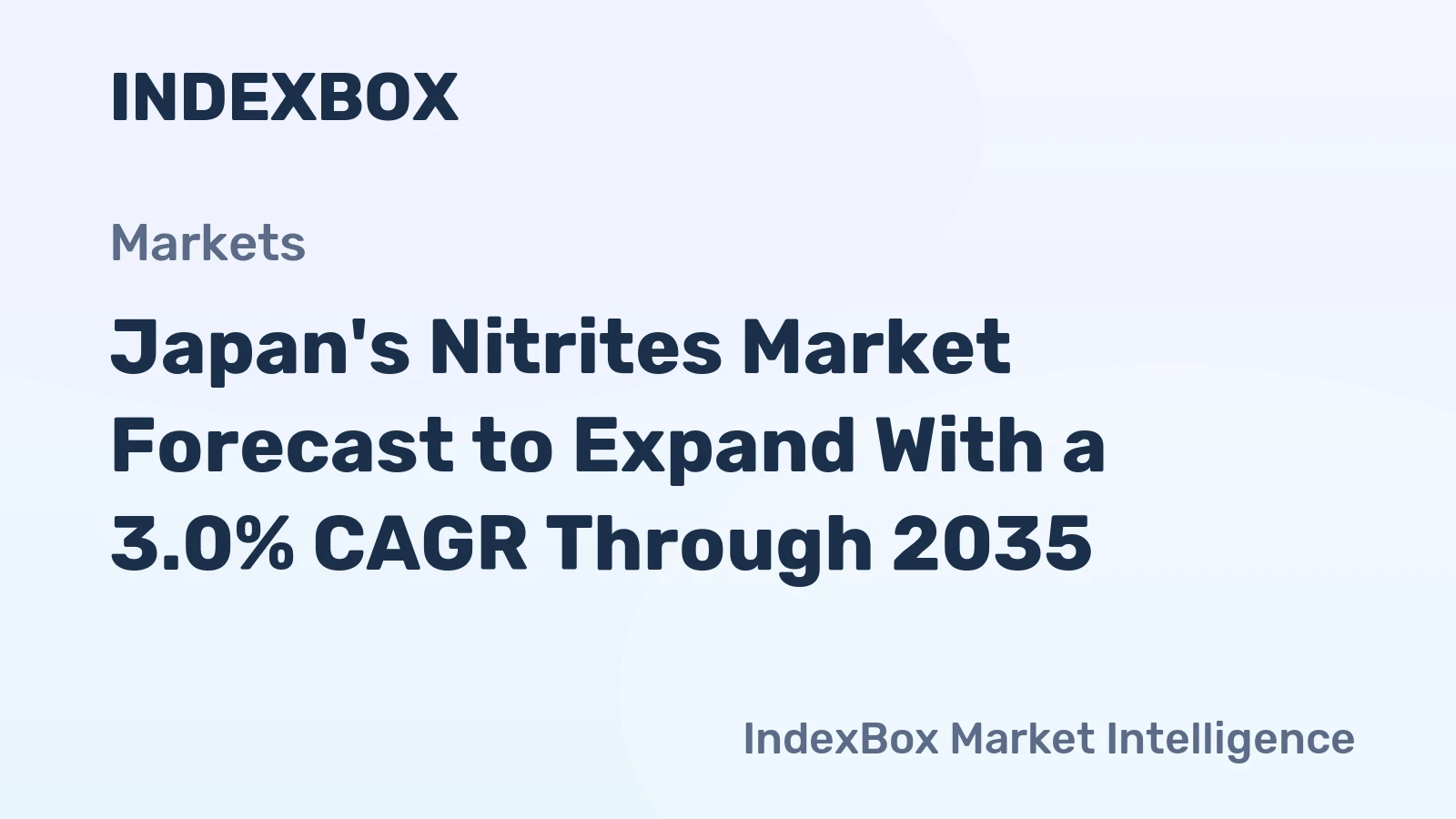 Japan's Nitrites Market Forecast to Expand With a 3.0% CAGR Through 2035