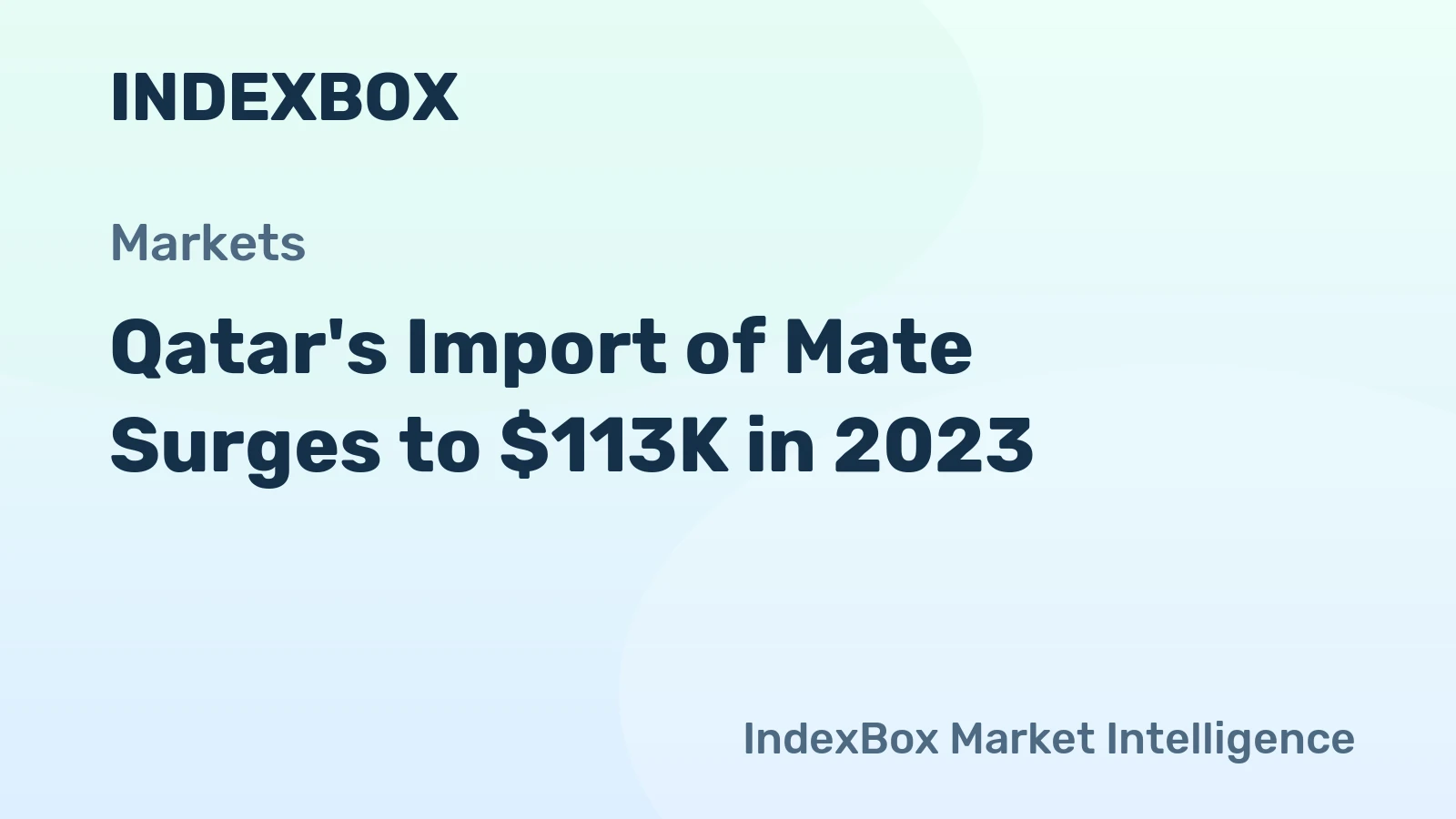 Qatar's Import of Mate Surges to $113K in 2023