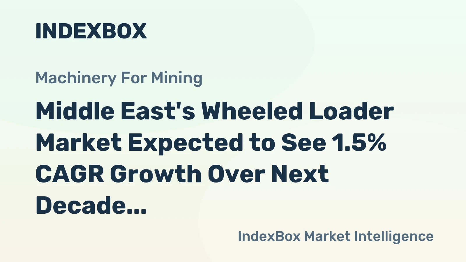 Middle East's Wheeled Loader Market Expected to See 1.5% CAGR Growth Over Next Decade