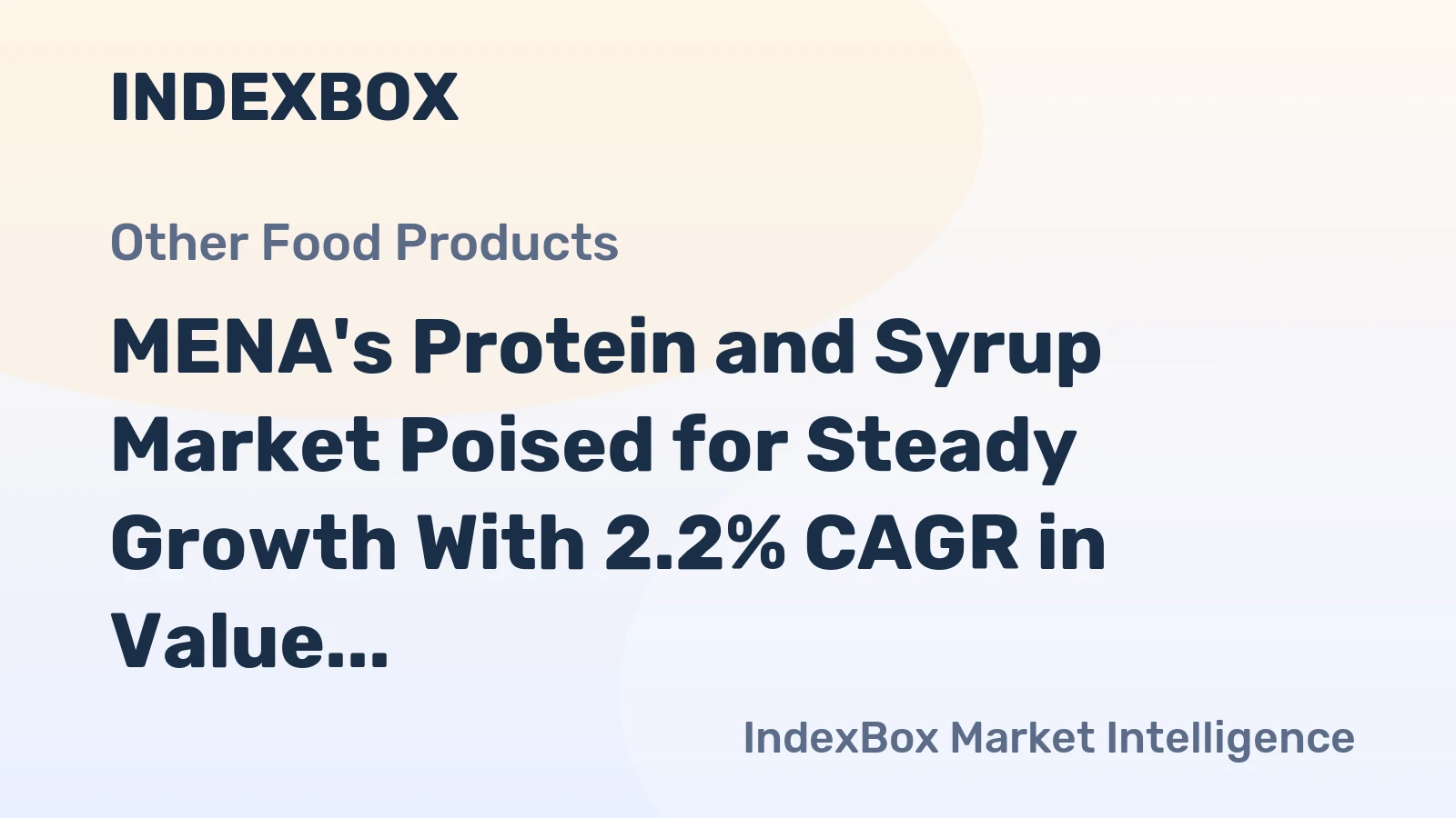 MENA's Protein and Syrup Market Poised for Steady Growth With 2.2% CAGR in Value