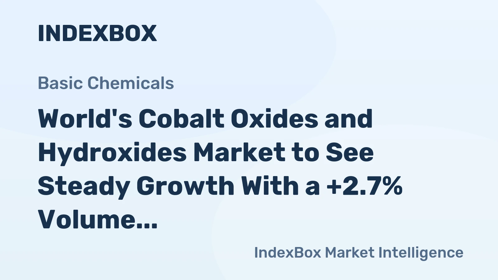 World's Cobalt Oxides and Hydroxides Market to See Steady Growth With a +2.7% Volume CAGR Through 2035