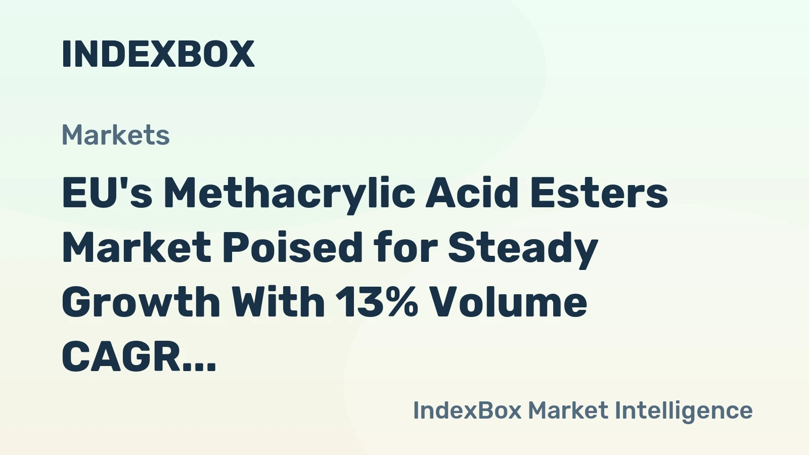 EU's Methacrylic Acid Esters Market Poised for Steady Growth With 13% Volume CAGR Through 2035