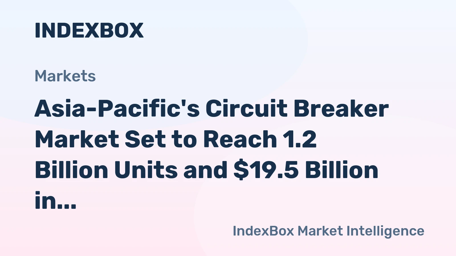 Asia-Pacific's Circuit Breaker Market Set to Reach 1.2 Billion Units and $19.5 Billion in Value by 2035