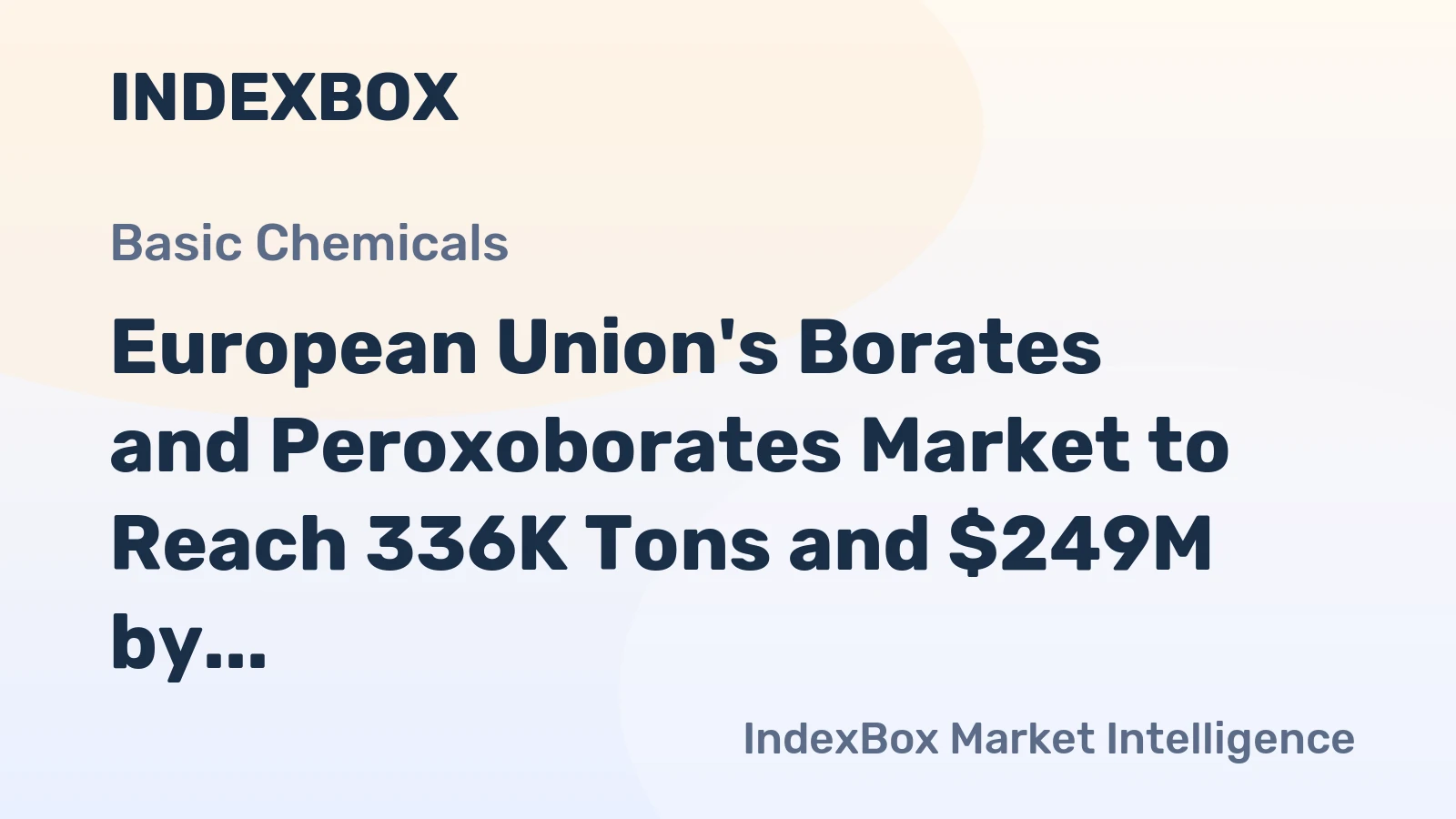 European Union's Borates and Peroxoborates Market to Reach 336K Tons and $249M by 2035