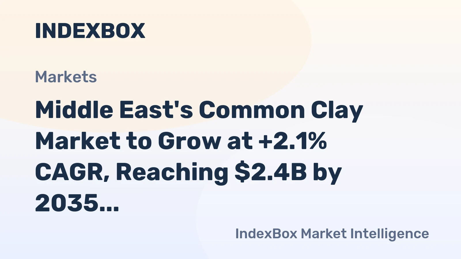 Middle East's Common Clay Market to Grow at +2.1% CAGR, Reaching $2.4B by 2035