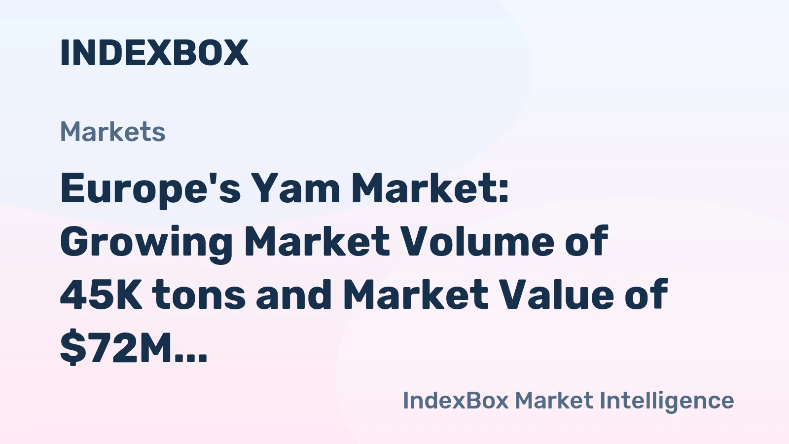 Europe's Yam Market: Growing Market Volume of 45K tons and Market Value of $72M Forecasted by 2035