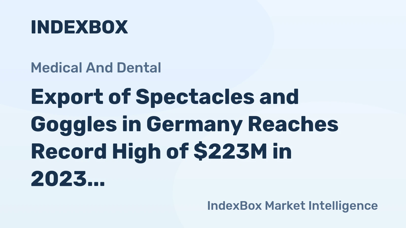 Export of Spectacles and Goggles in Germany Reaches Record High of $223M in 2023