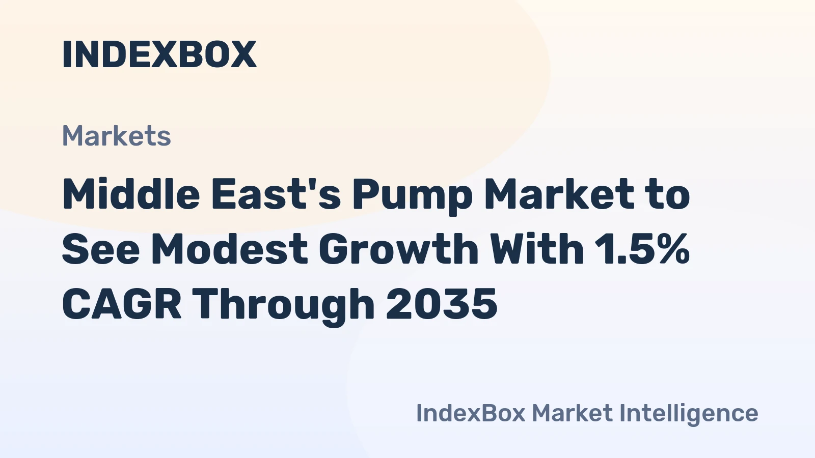 Middle East's Pump Market to See Modest Growth With 1.5% CAGR Through 2035