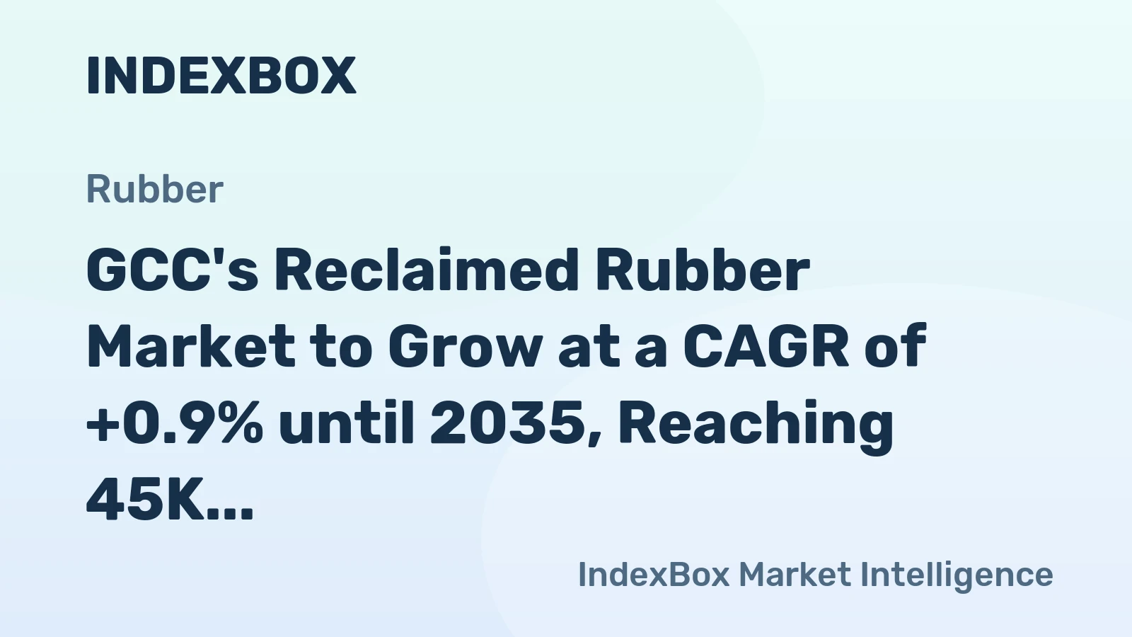 GCC's Reclaimed Rubber Market to Grow at a CAGR of +0.9% until 2035, Reaching 45K tons