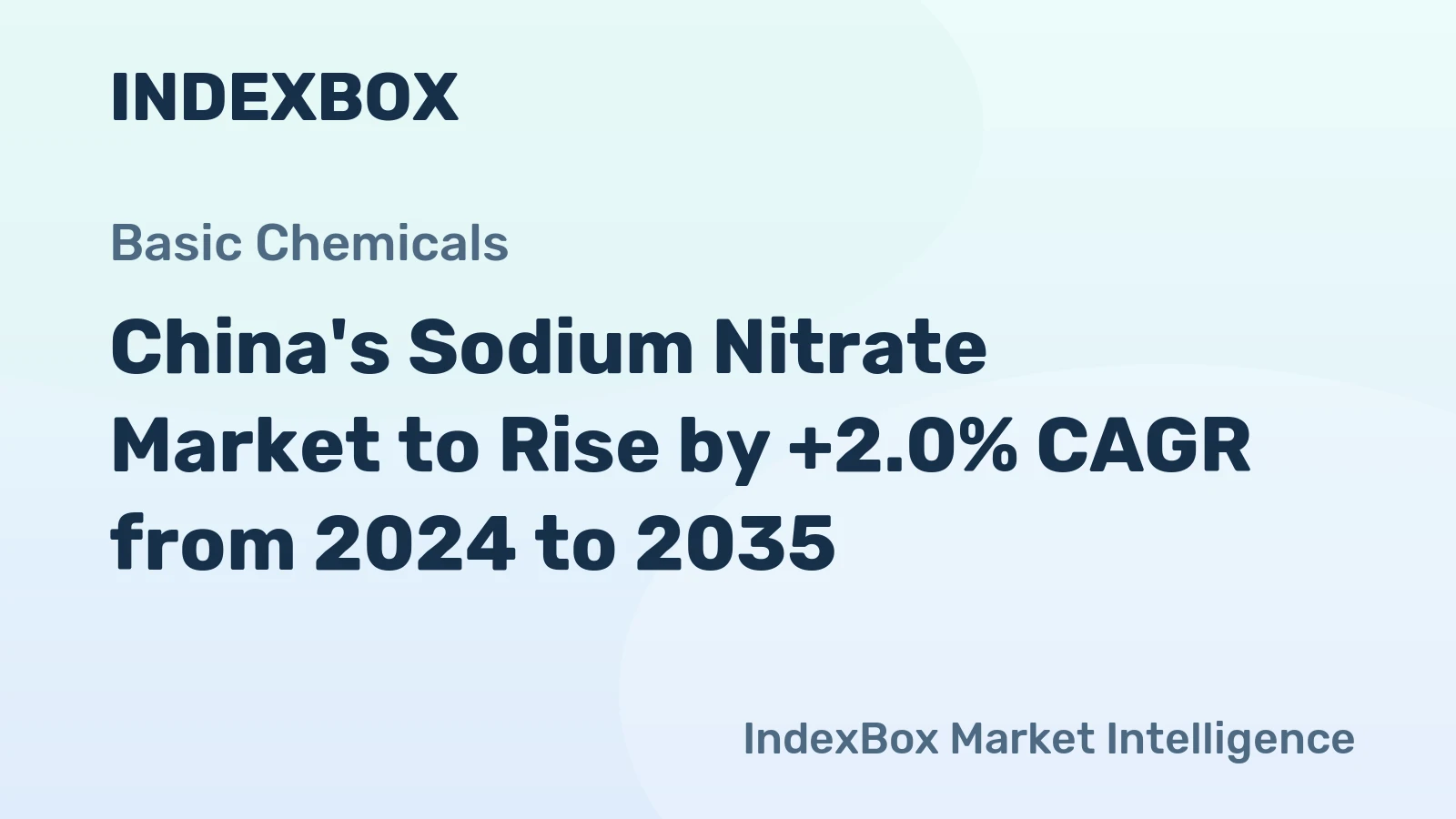 China's Sodium Nitrate Market to Rise by +2.0% CAGR from 2024 to 2035