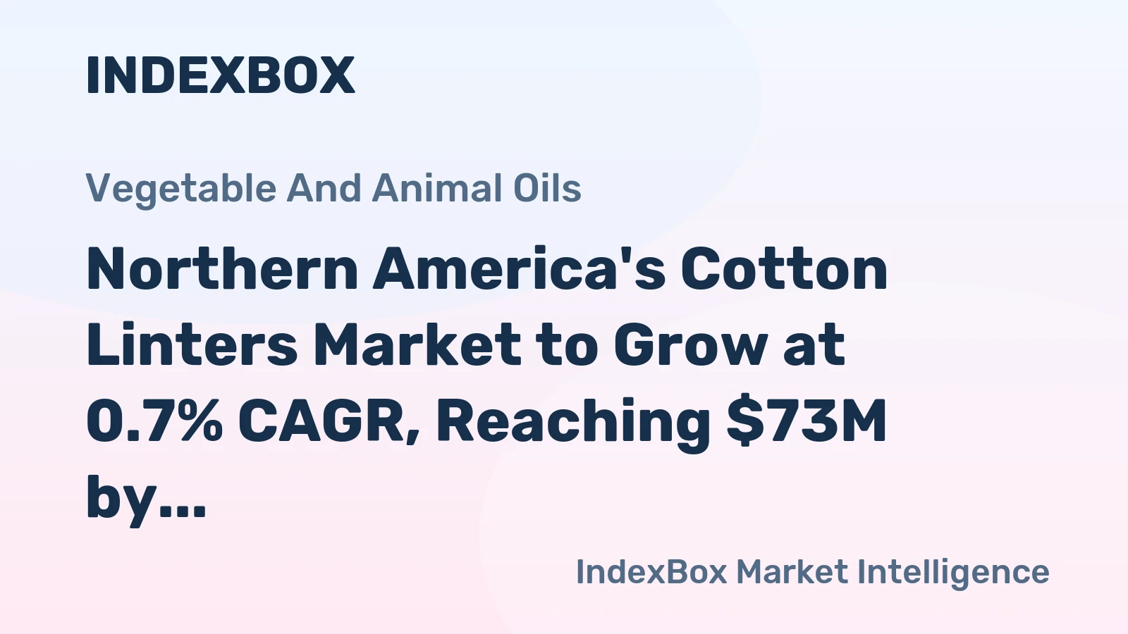 Northern America's Cotton Linters Market to Grow at 0.7% CAGR, Reaching $73M by 2035