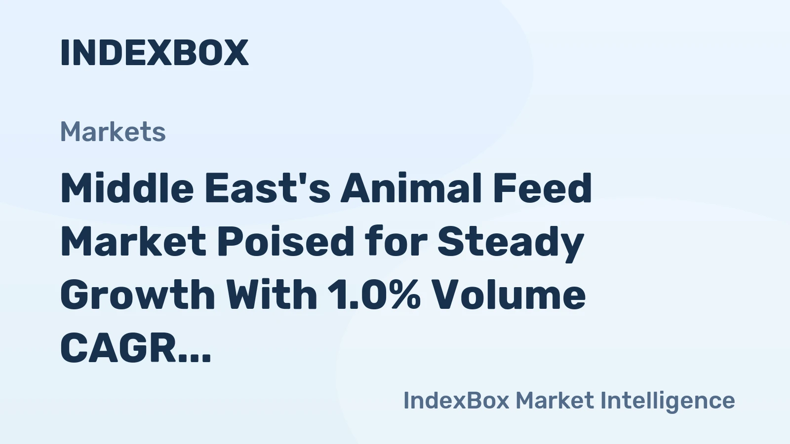 Middle East's Animal Feed Market Poised for Steady Growth With 1.0% Volume CAGR Through 2035