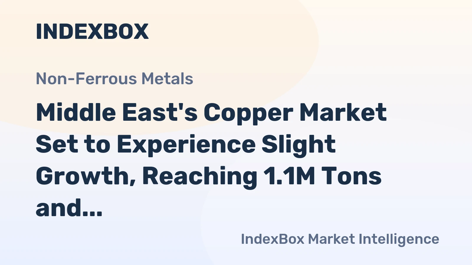 Middle East's Copper Market Set to Experience Slight Growth, Reaching 1.1M Tons and $10.4B by 2035